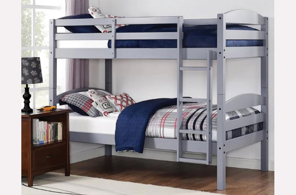 Jenny Twin Twin Bunk Bed Grey White Espresso